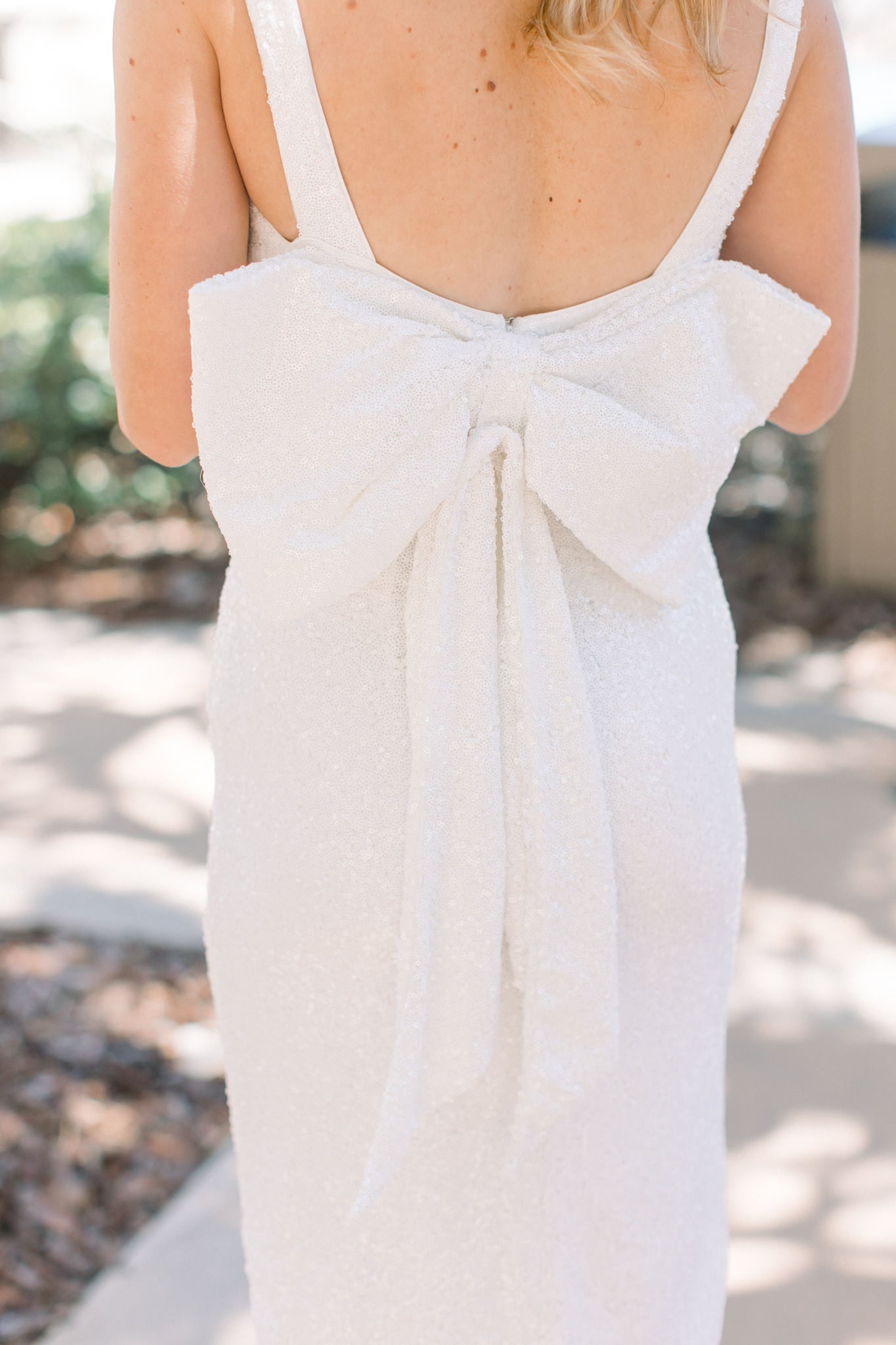 Vera White Sequin Bow Dress – Love, Odette