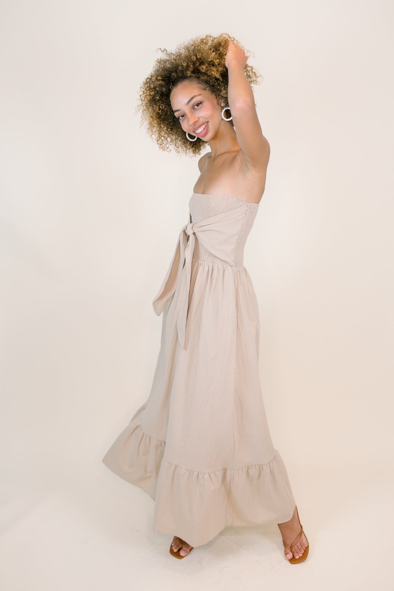 Amelia Bow Maxi in Khaki – Love, Odette